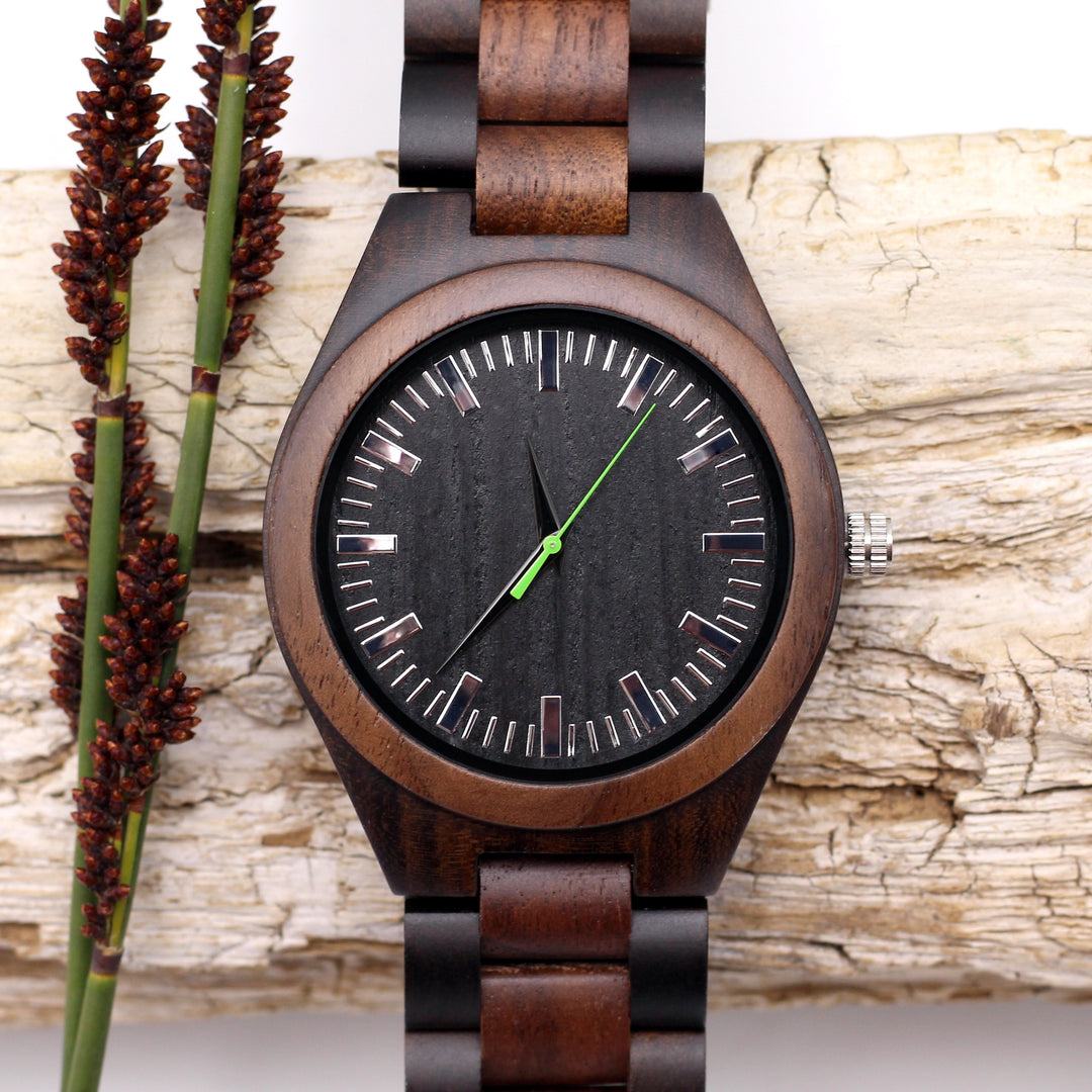 SUAVE Men's Ebony & Walnut Wood Watch and Strap – Hashtag Bamboo
